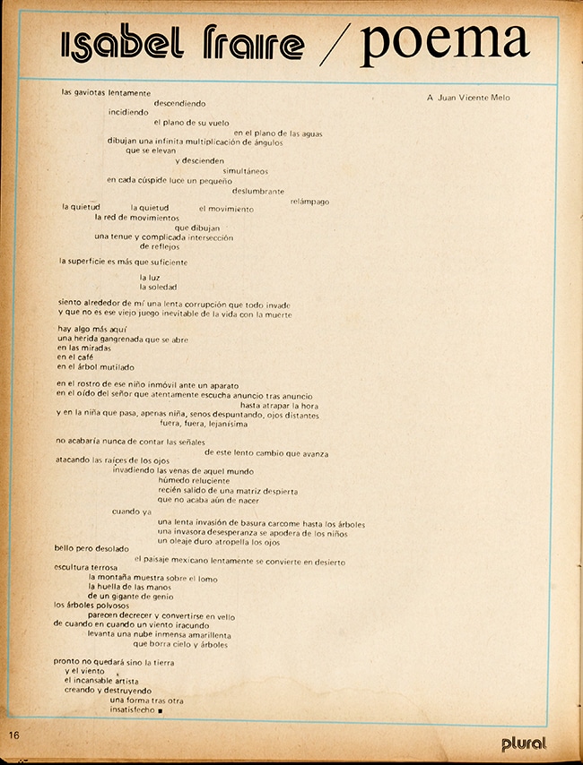 Isabel Fraire: Poema | Letras Libres
